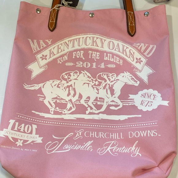 Rebecca Ray | Bags | Rebecca Ray 24 Kentucky Oaks Pink Tote Bag With Leather Straps Nwt | Poshmark